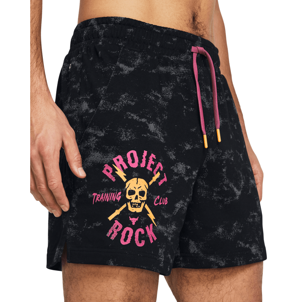 Shorts Project Rock Aop Rvl Terry Sts-Blk Para Hombre